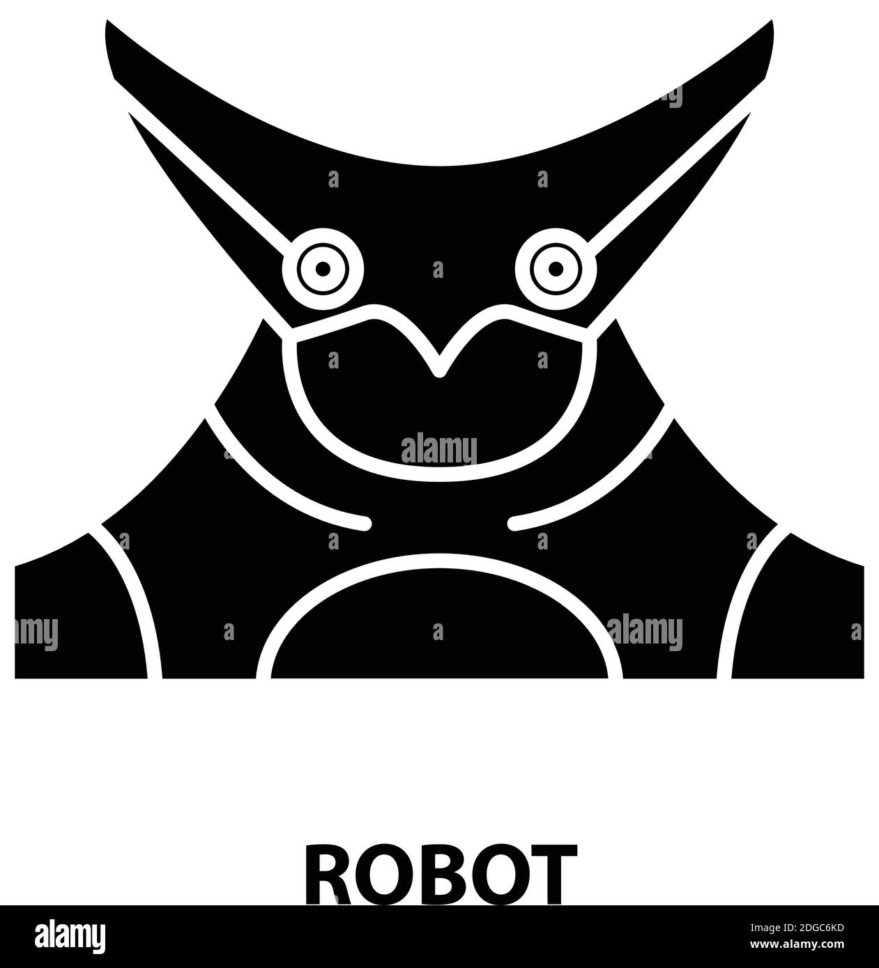 robot symbol icon, black vector sign with editable strokes, concept ...