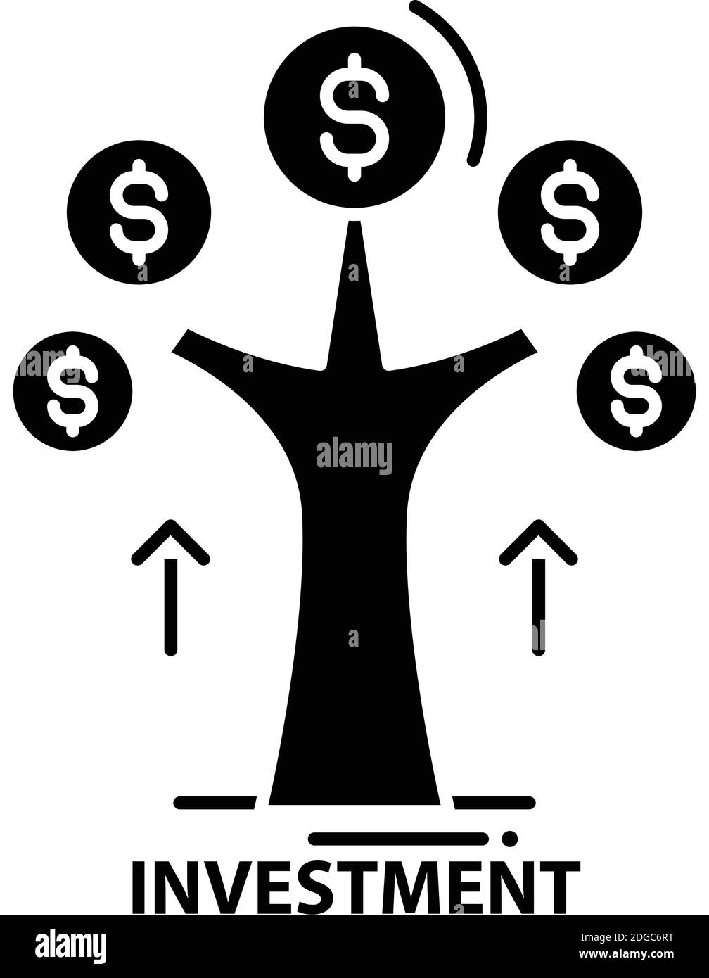 investment symbol icon, black vector sign with editable strokes ...