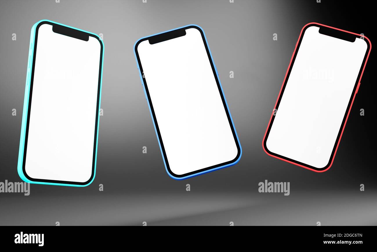 Realistic mobile phone smartphone mockup isolated on white background ...