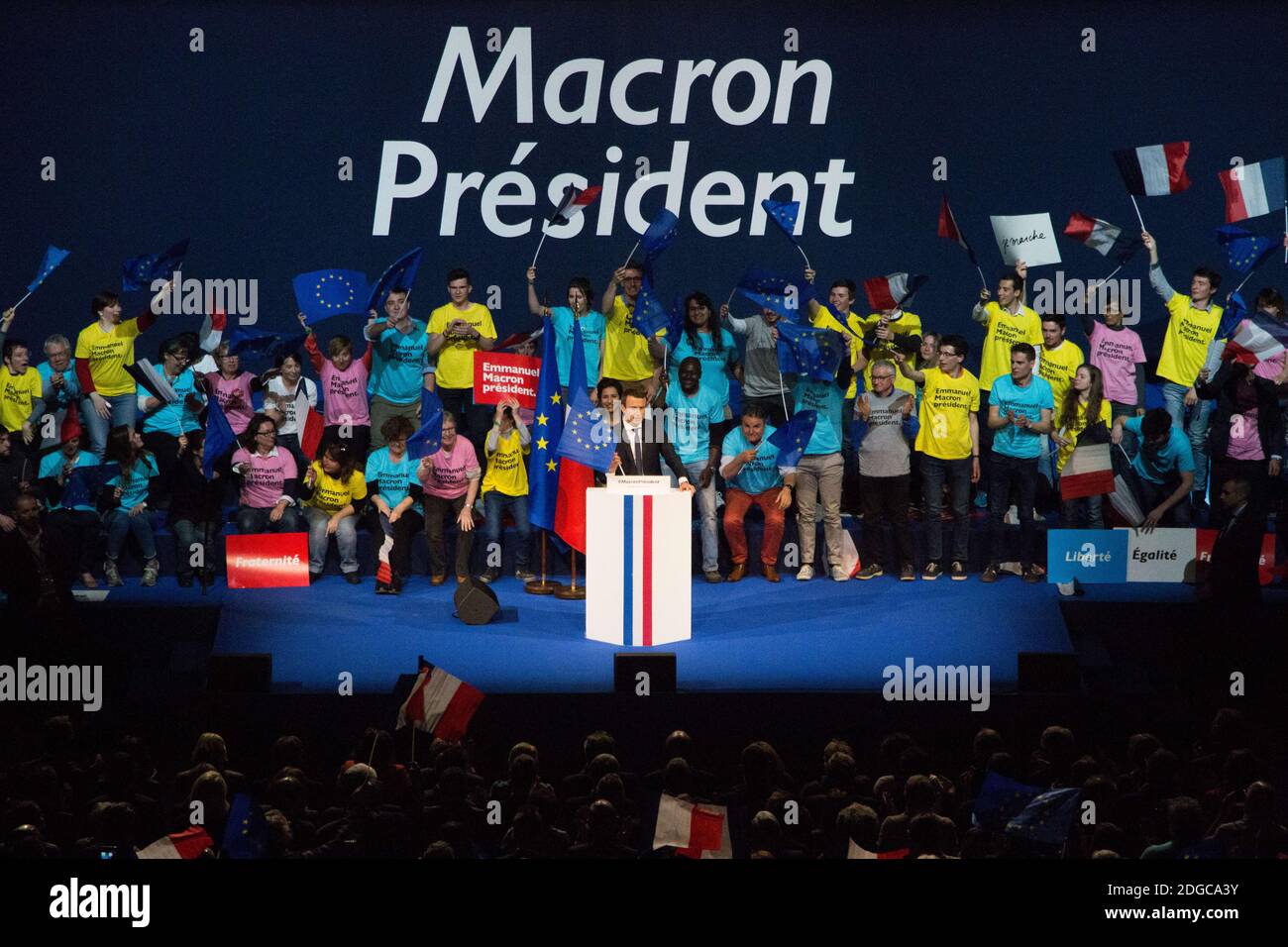 Presidential election candidate for the En Marche ! movement Emmanuel ...