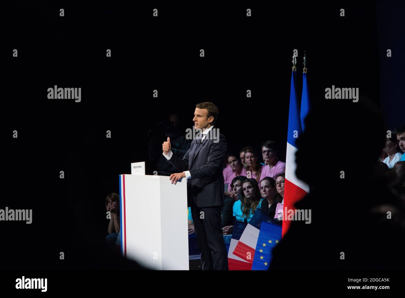Presidential election candidate for the En Marche ! movement Emmanuel ...