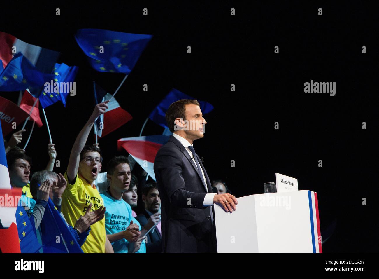 Presidential election candidate for the En Marche ! movement Emmanuel ...