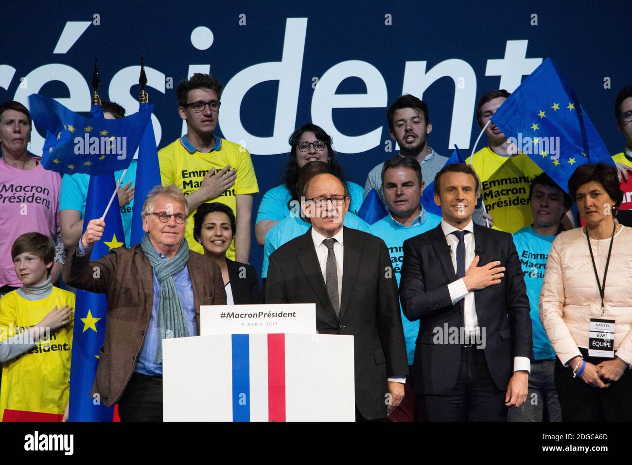 Presidential election candidate for the En Marche ! movement Emmanuel ...