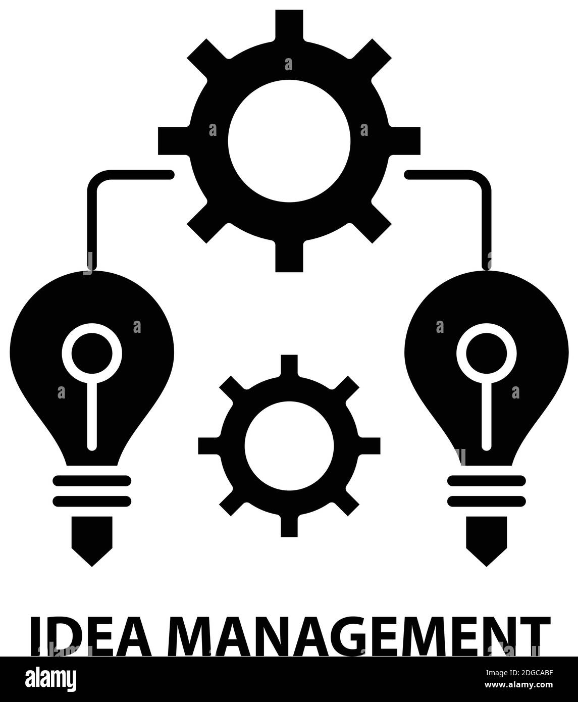 idea management icon, black vector sign with editable strokes, concept ...