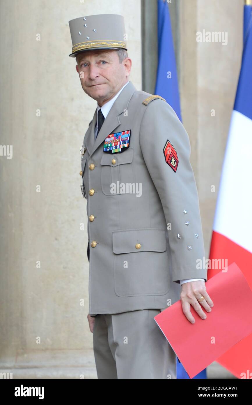 General Pierre de Villiers attending a security council at the Palais ...