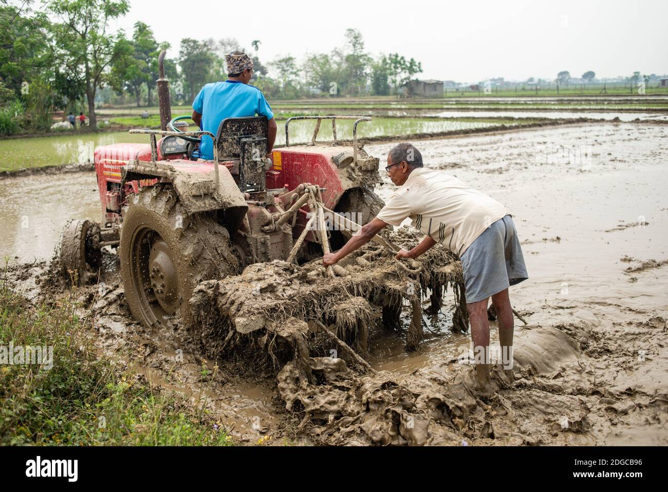 Farmer nepal tractor hi-res stock photography and images - Alamy