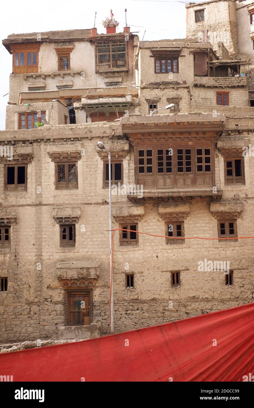 Traditional Ladakhi urban architecture. Leh, Ladakh, Jammu & Kasmir ...