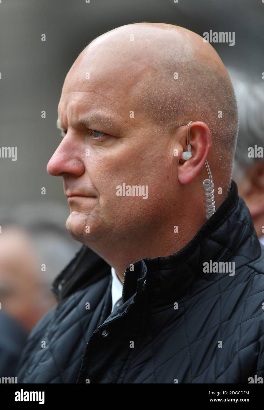 Marine Le Pen's bodyguard Thierry Legier attending a ceremony in ...