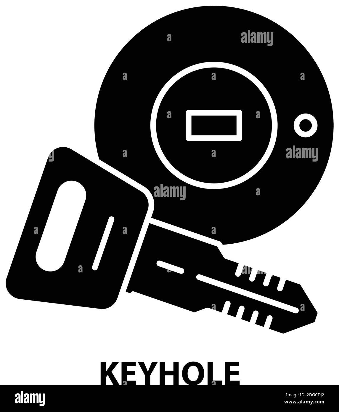 keyhole icon, black vector sign with editable strokes, concept ...