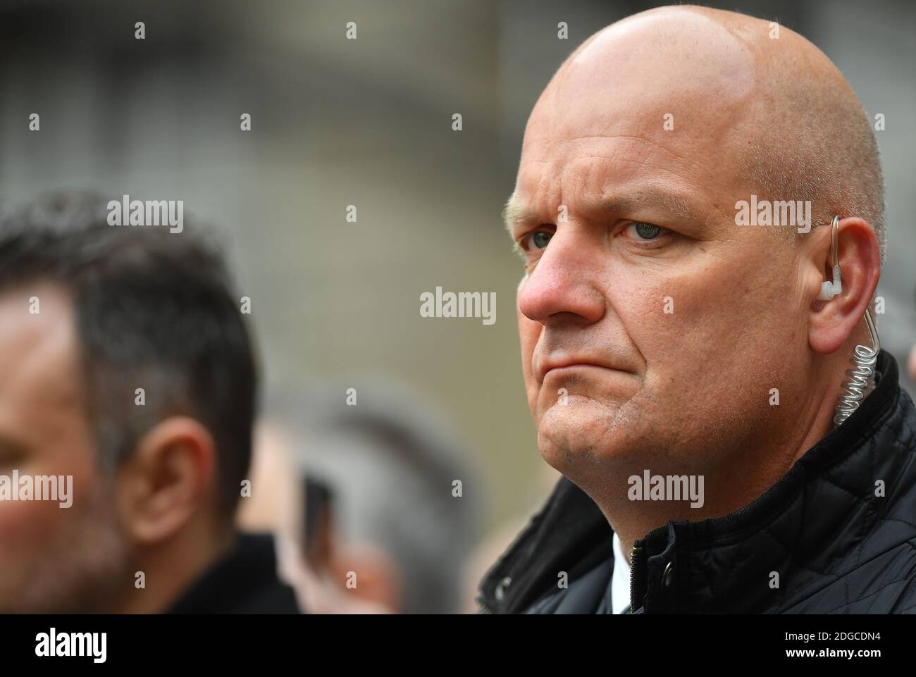 Marine Le Pen's bodyguard Thierry Legier attending a ceremony in ...