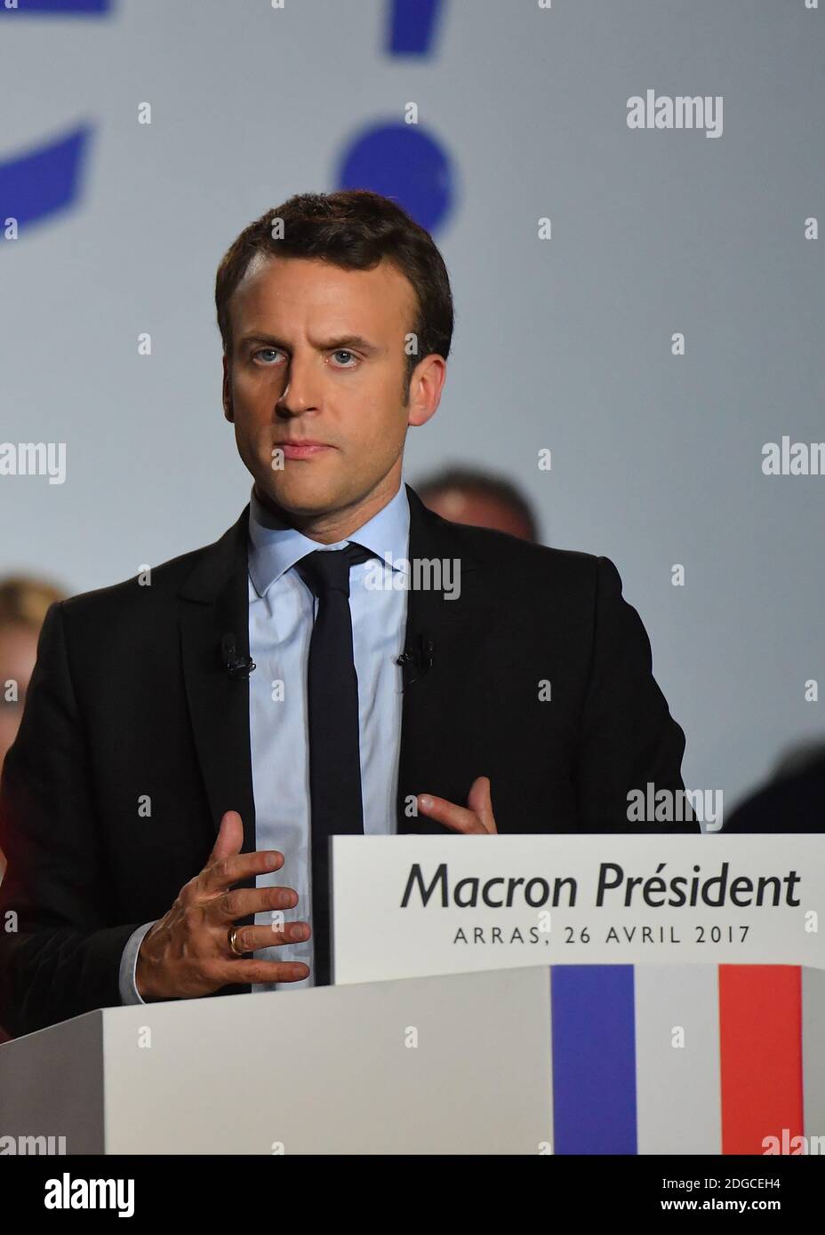 Presidential election candidate for the En Marche ! movement, Emmanuel ...