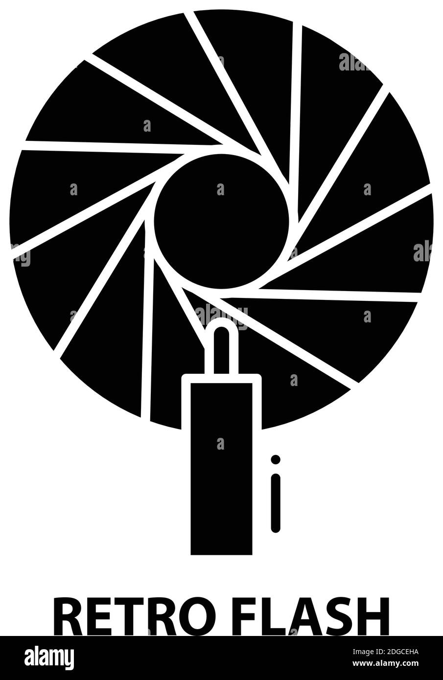 retro flash icon, black vector sign with editable strokes, concept ...