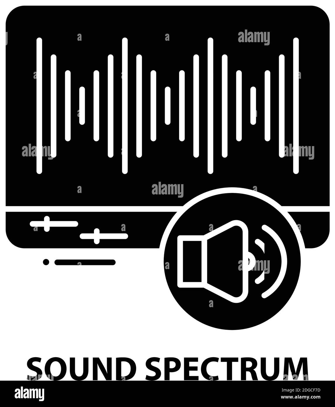 sound spectrum icon, black vector sign with editable strokes, concept ...
