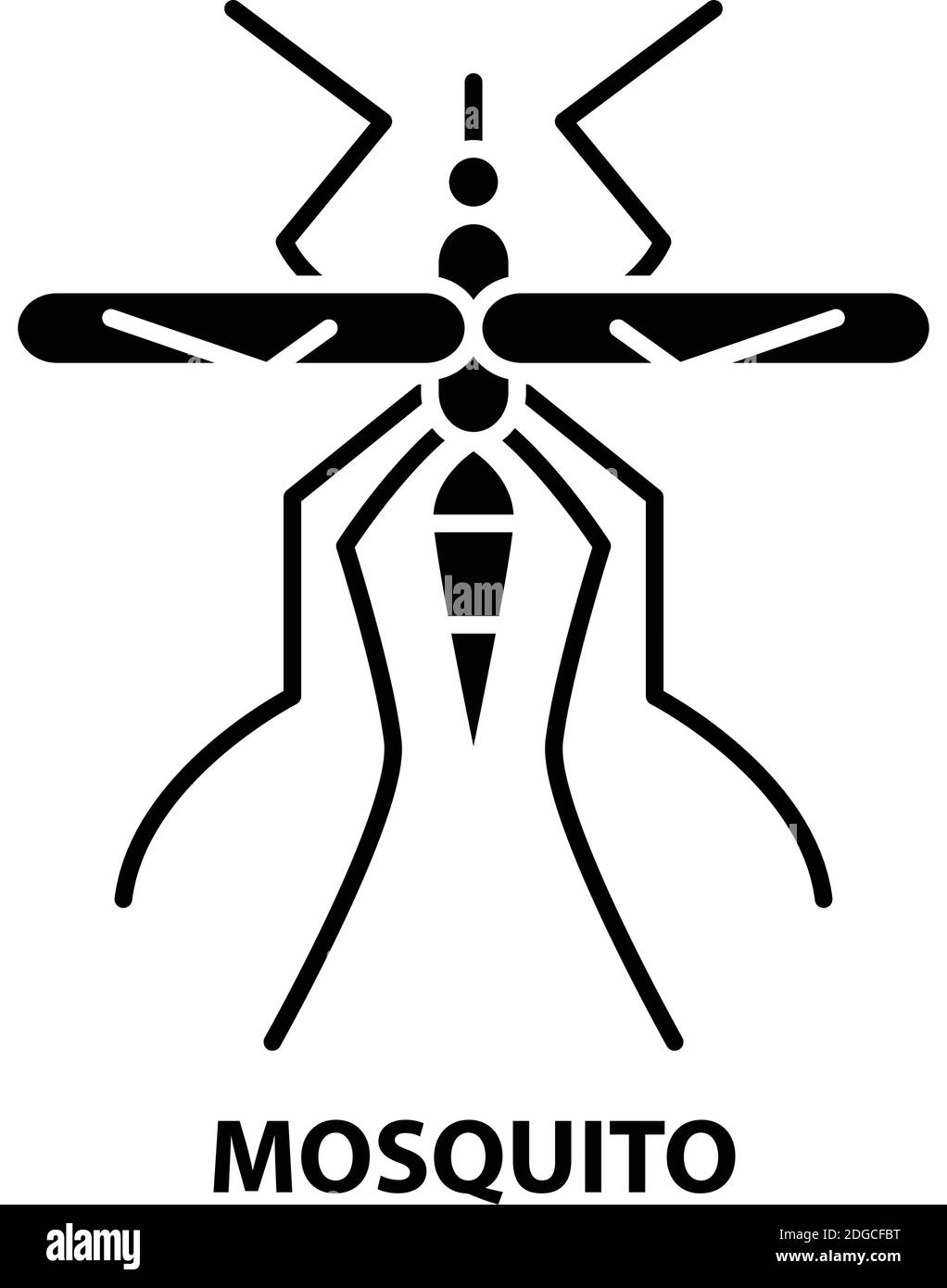mosquito icon, black vector sign with editable strokes, concept ...