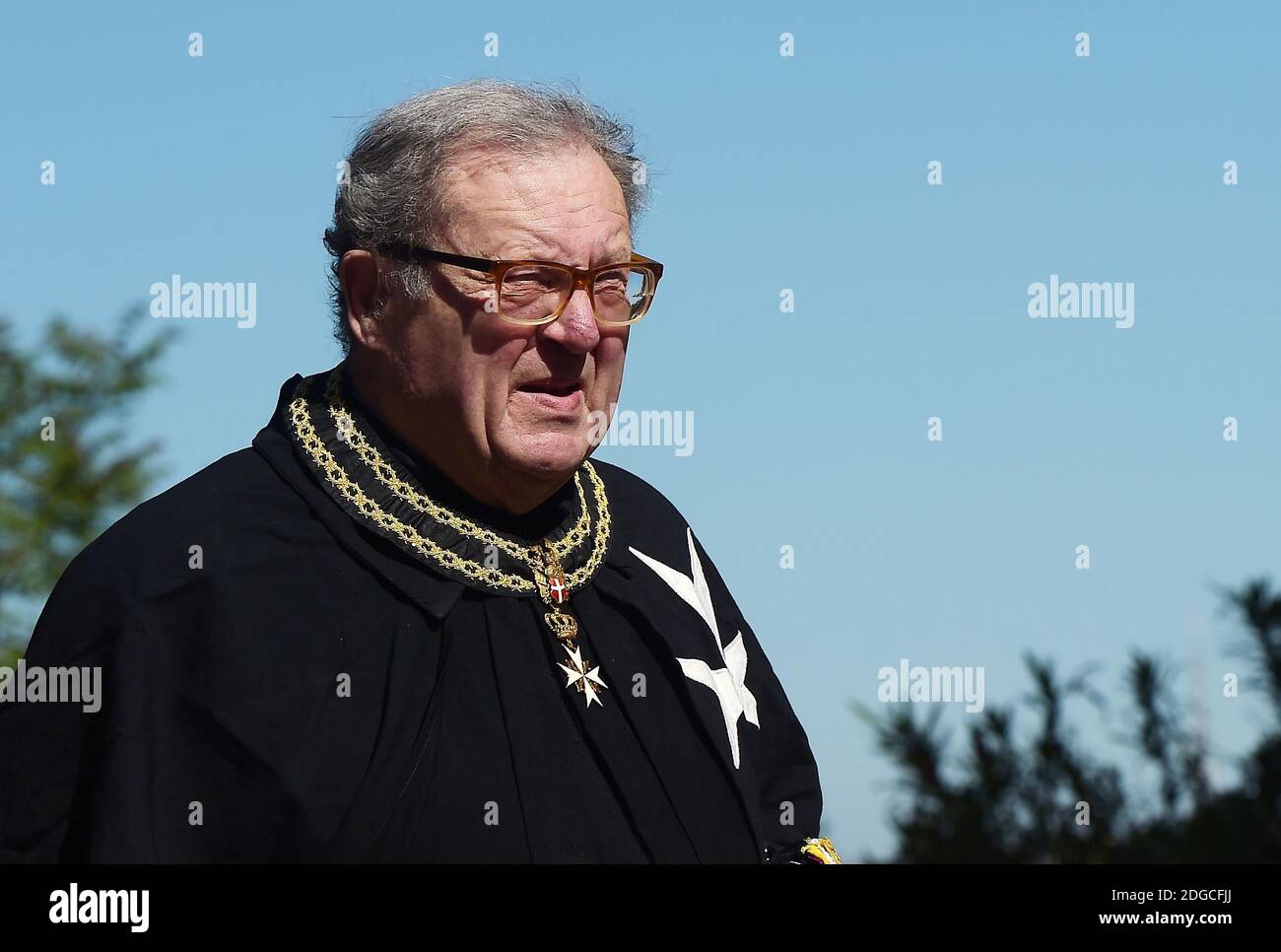 The ex-grand master of the Knights of Malta Fra' Matthew Festing garbed ...
