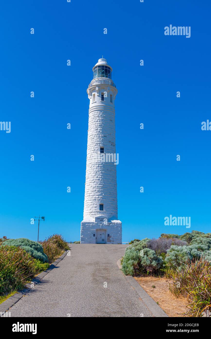 White lighthouse at Cape Leeuwin in Augusta, Australia Stock Photo - Alamy