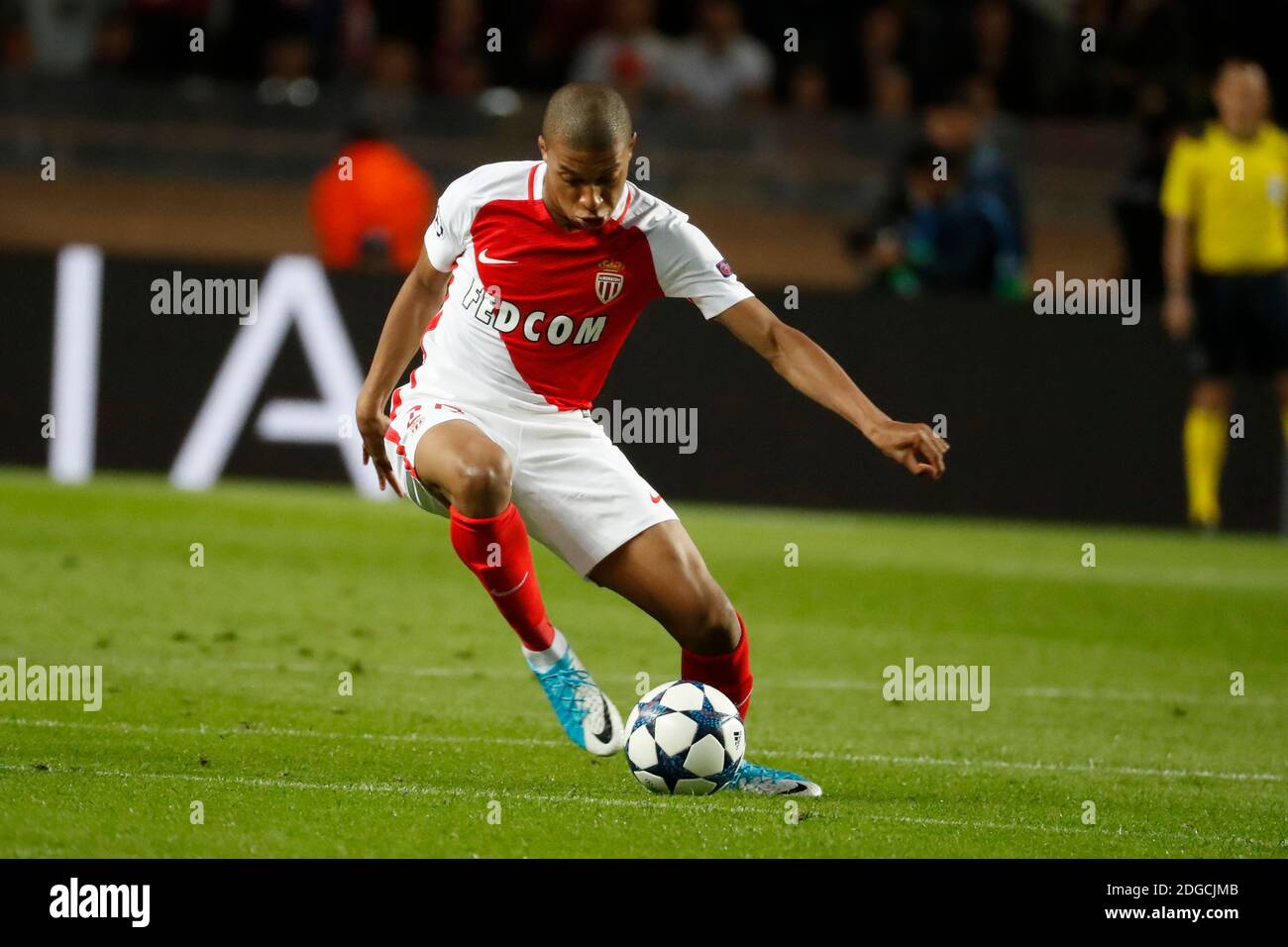 Monaco's Kylian Mbappe during the Champion's League Monaco v Juventus ...