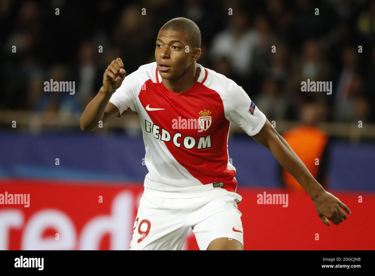 Monaco's Kylian Mbappe during the Champion's League Monaco v Juventus ...