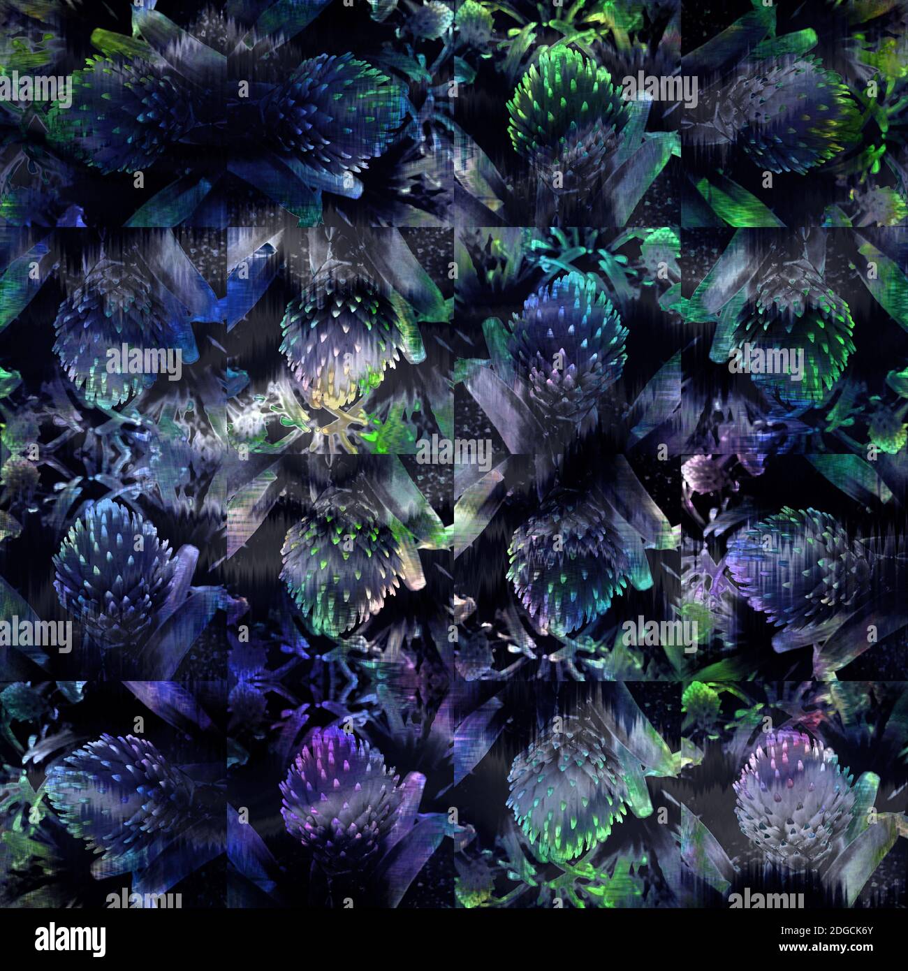 Seamless abstract color blobs with floral overlay Stock Photo - Alamy