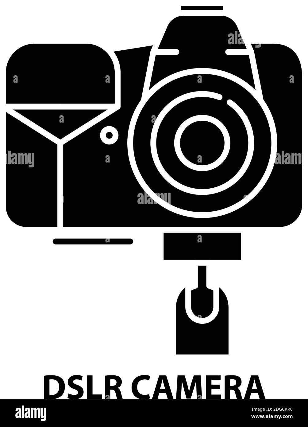 dslr camera icon, black vector sign with editable strokes, concept ...