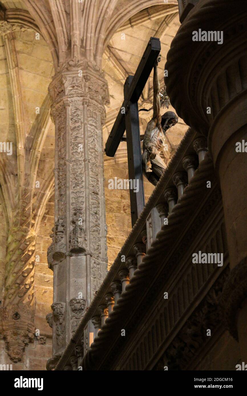 Cross in church Stock Photo - Alamy