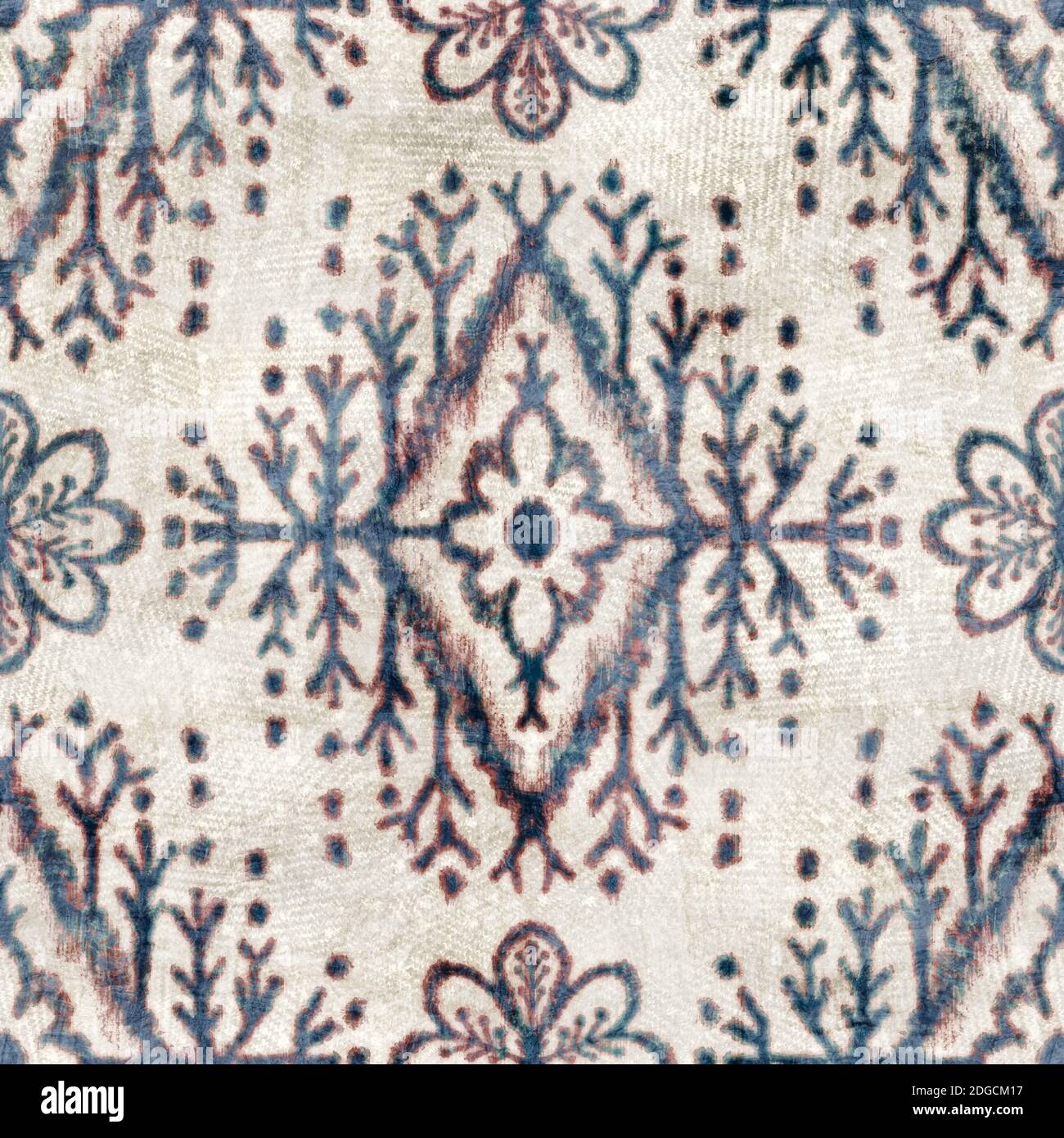 Seamless grungy tribal ethnic rug motif pattern Stock Photo - Alamy