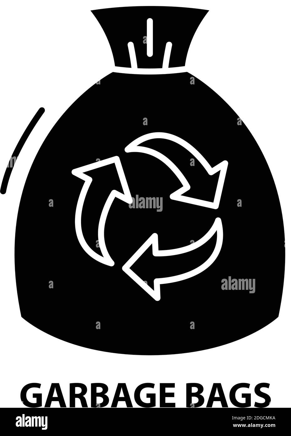 garbage bags symbol icon, black vector sign with editable strokes ...