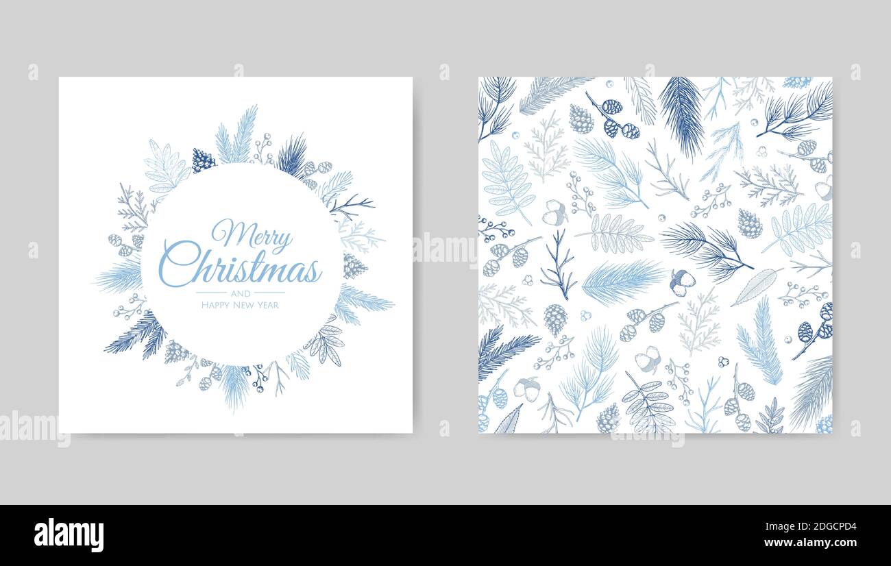 Vector Christmas Cards Set. Holiday Party Card Templates Design Stock ...