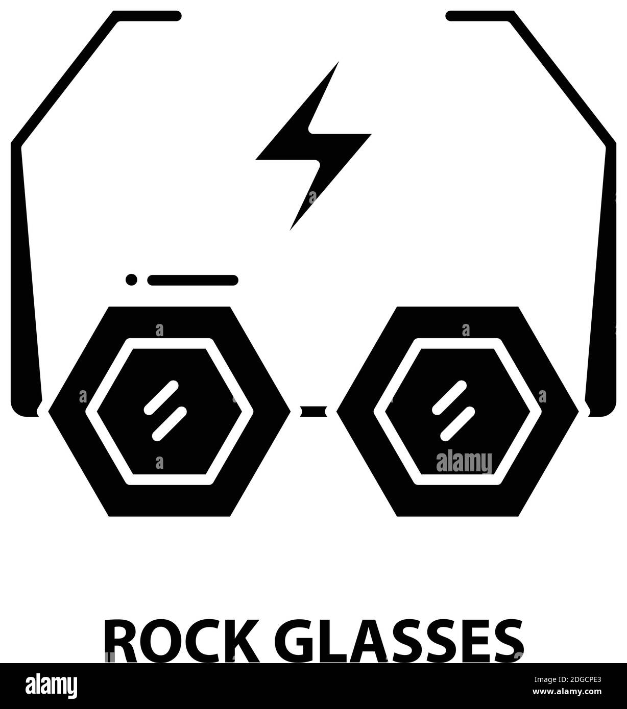 rock glasses icon, black vector sign with editable strokes, concept ...