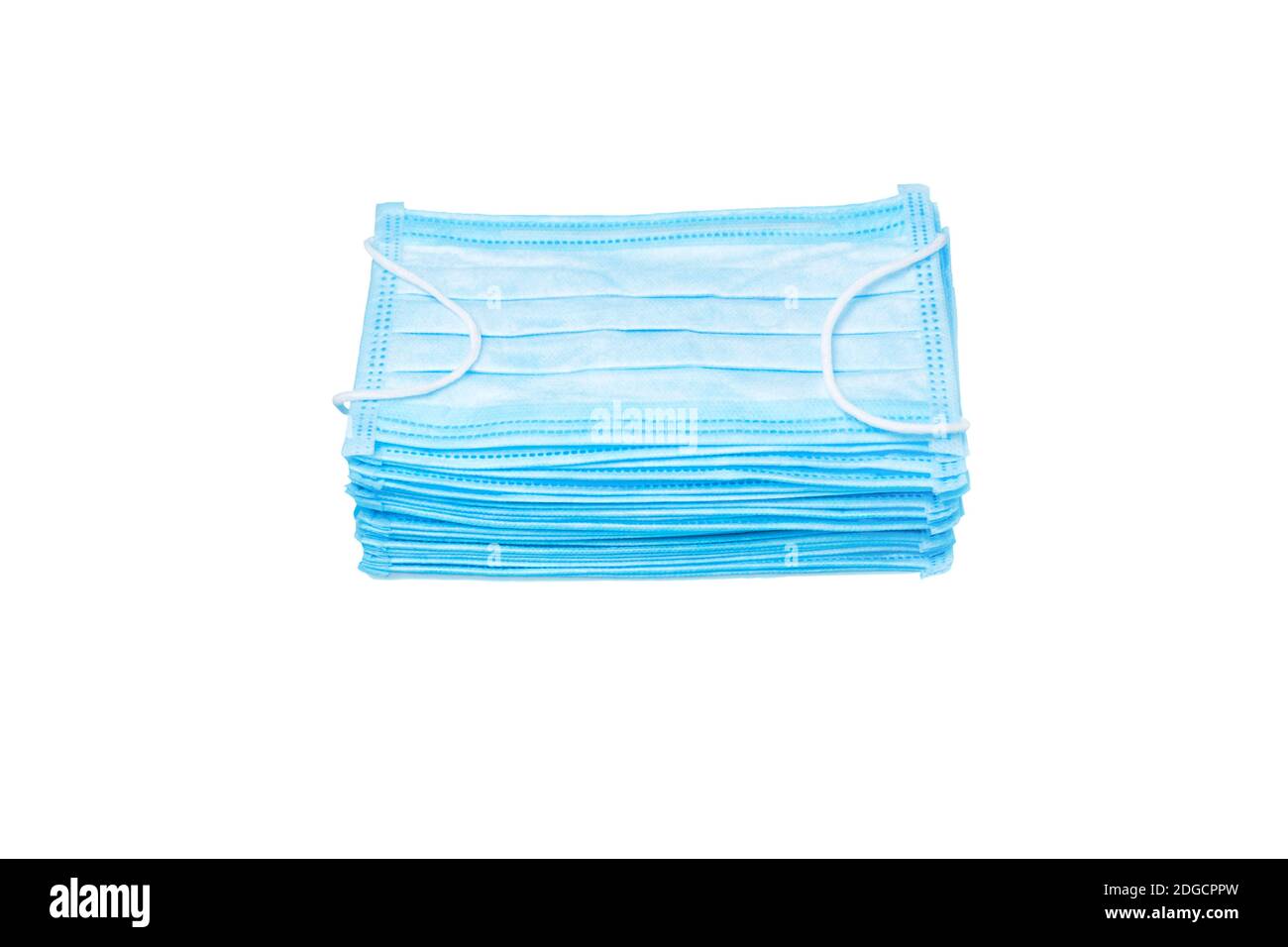 Pile of Blue Medical Mask Isolated on White Background. Stack Mask ...