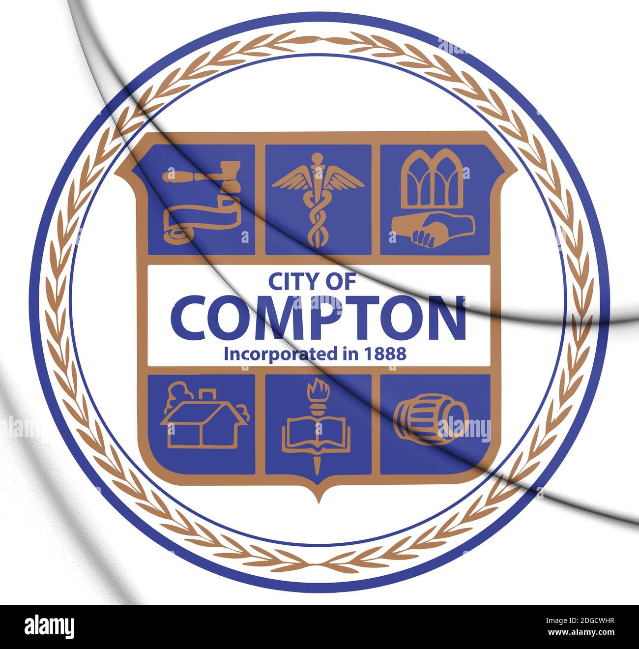 3D Seal of Compton (California), USA. 3D Illustration Stock Photo - Alamy