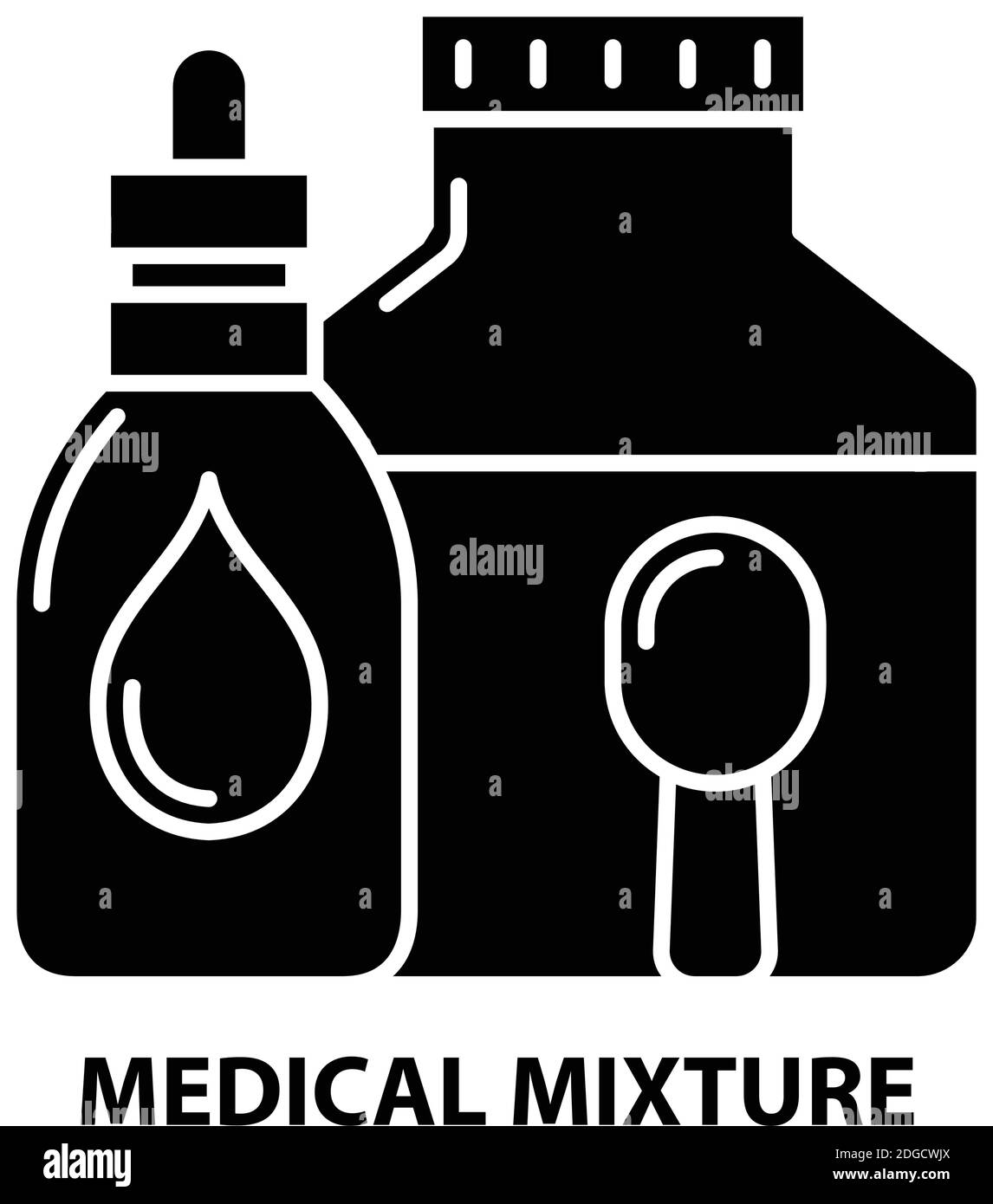 medical mixture icon, black vector sign with editable strokes, concept ...