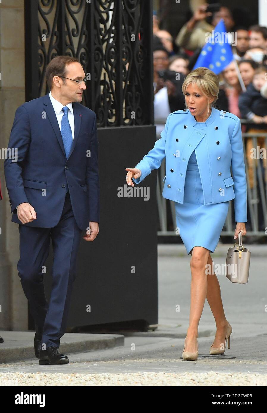 New First Lady Brigitte Macron arriving when New French President ...