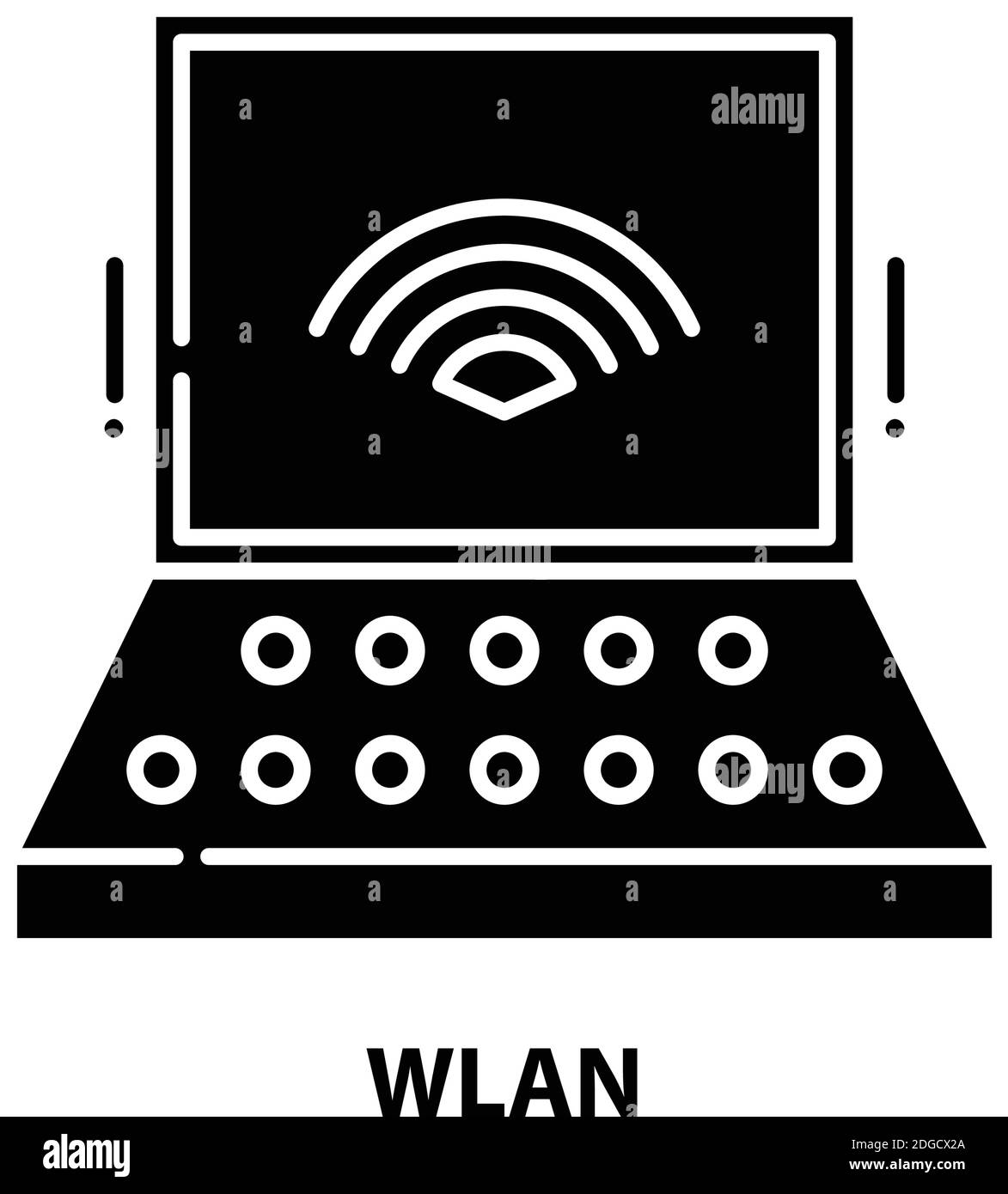 wlan icon, black vector sign with editable strokes, concept ...