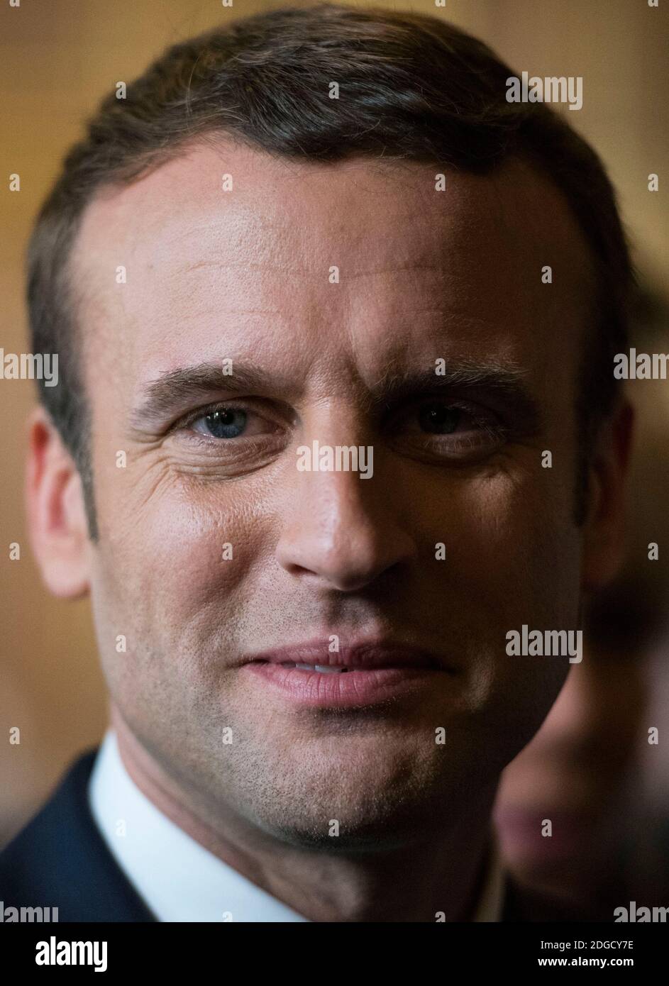 French President Emmanuel Macron during an official ceremony at Paris ...