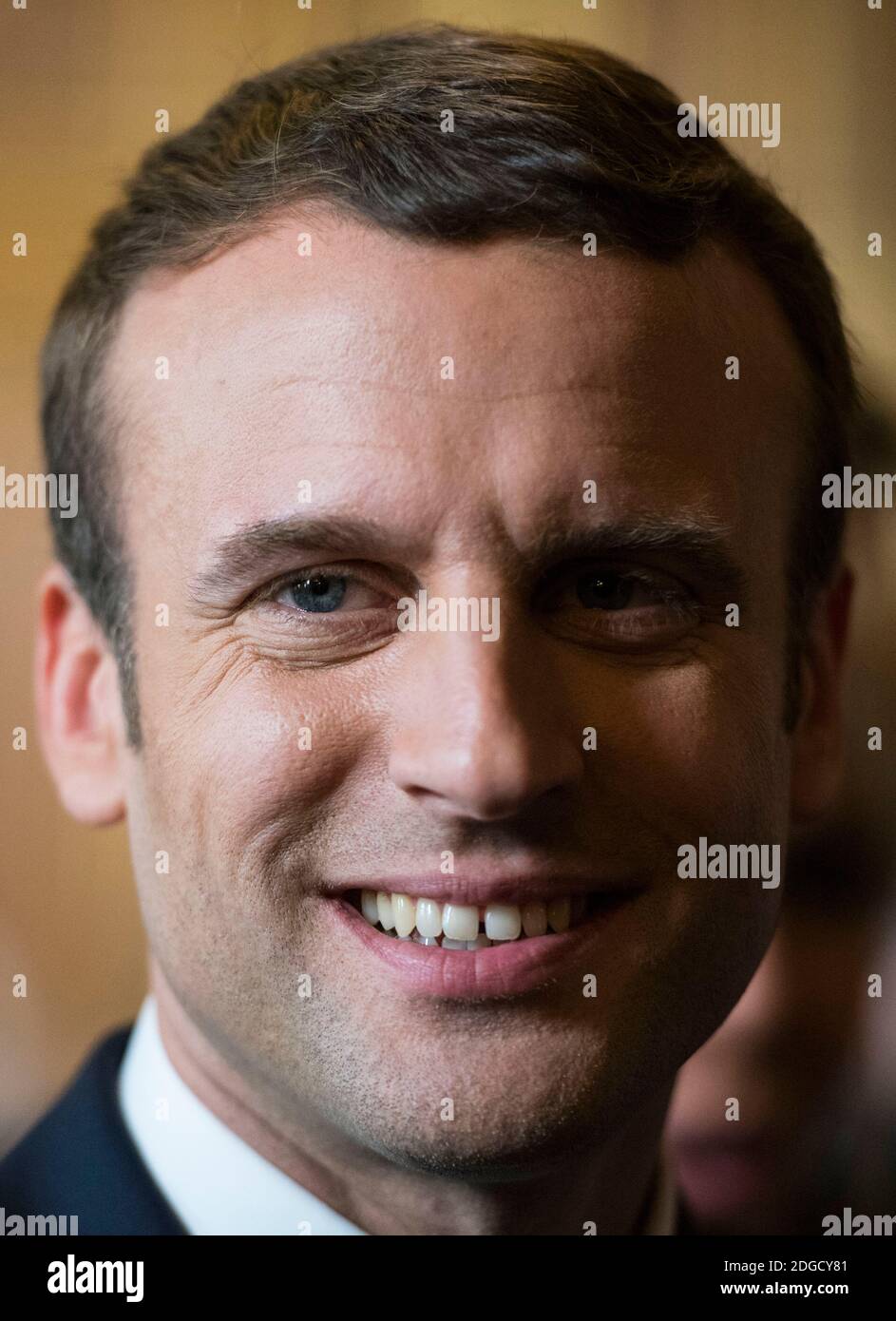 French President Emmanuel Macron during an official ceremony at Paris ...