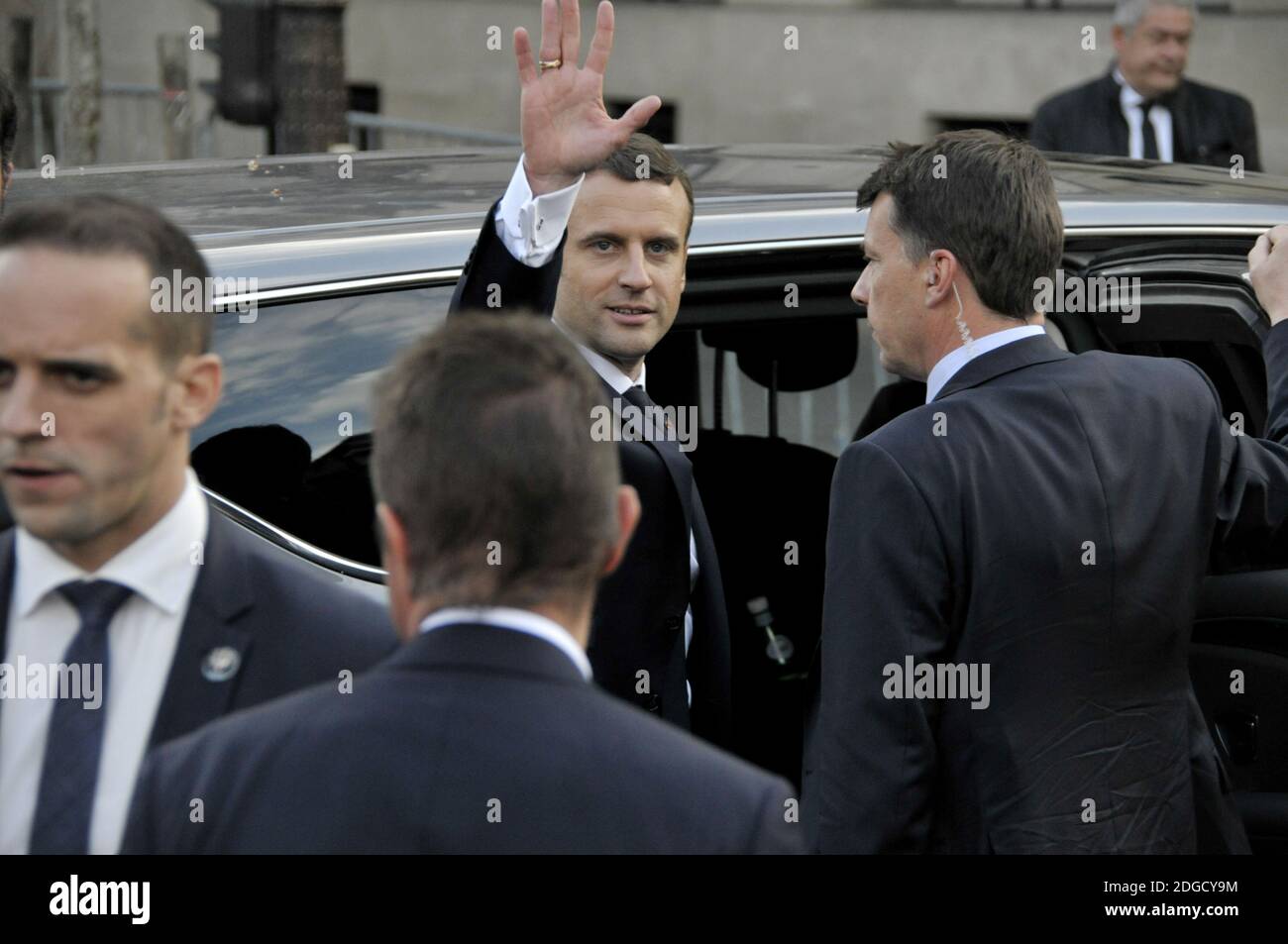 New President Emmanuel Macron arrives for an official ceremony at the ...