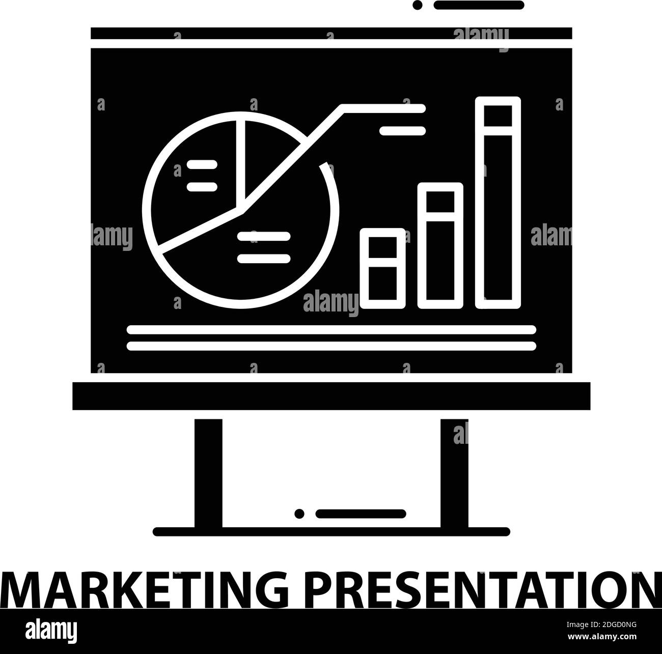 marketing presentation symbol icon, black vector sign with editable ...