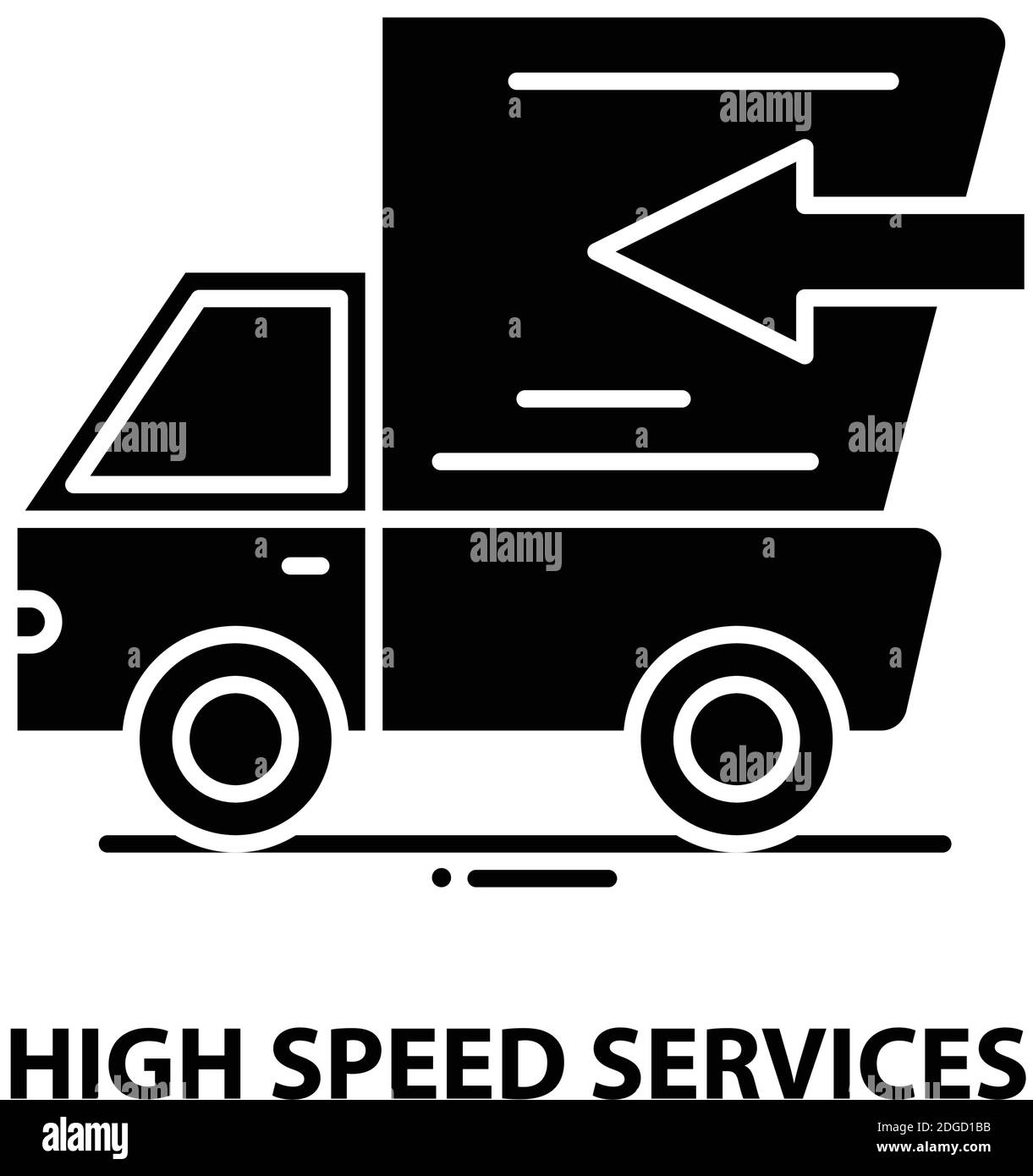 high speed services icon, black vector sign with editable strokes ...