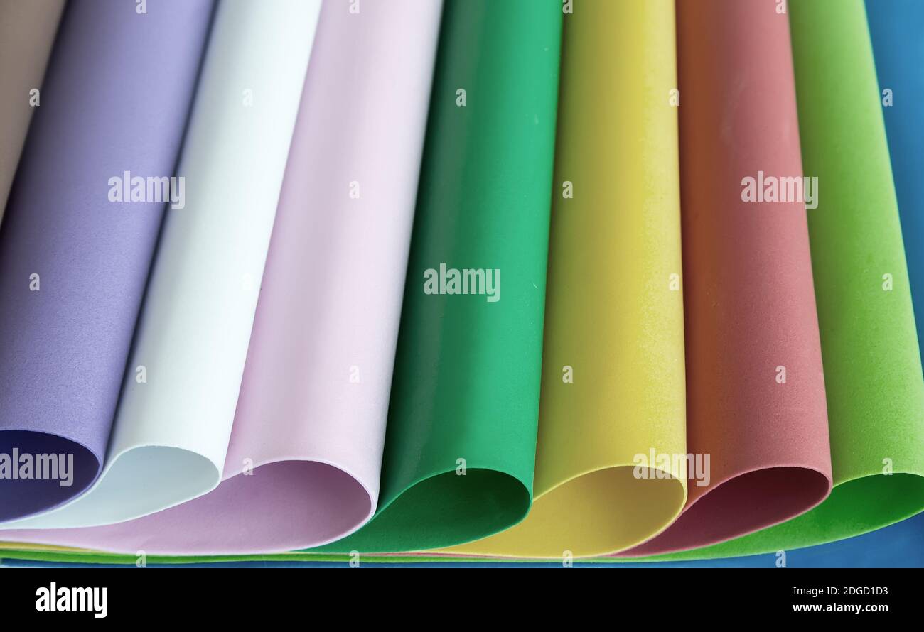 Sheets of soft paper of different colors Stock Photo - Alamy
