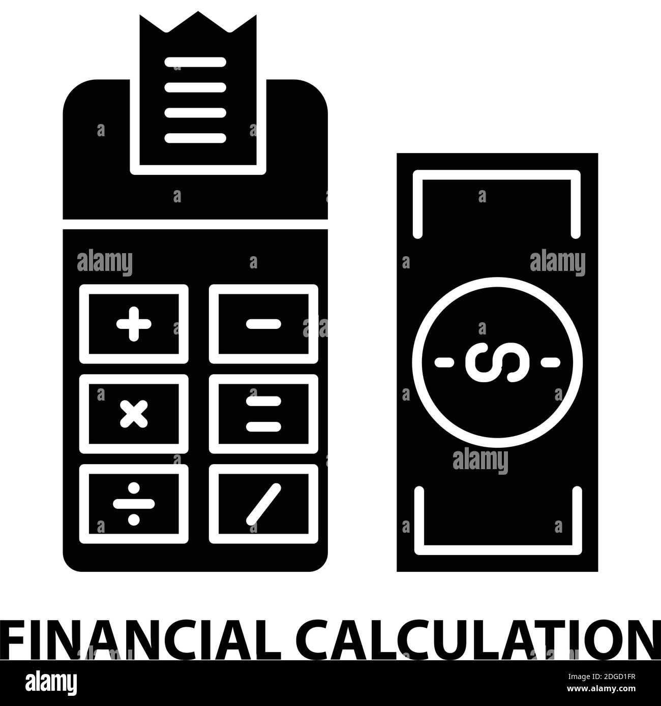 financial calculation symbol icon, black vector sign with editable ...