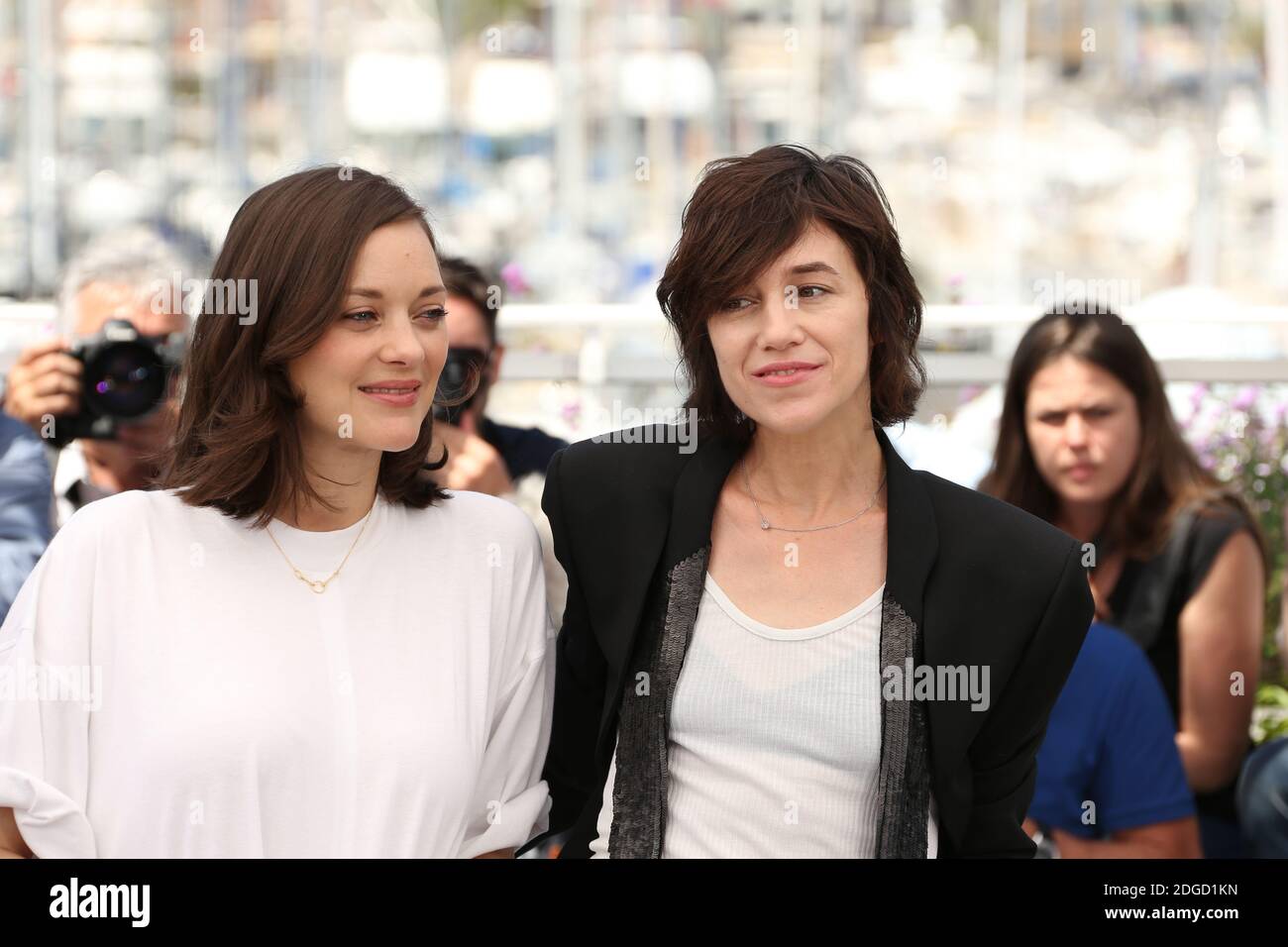 Marion Cotillard, Charlotte Gainsbourg posing at Les Fantomes d’Ismael ...