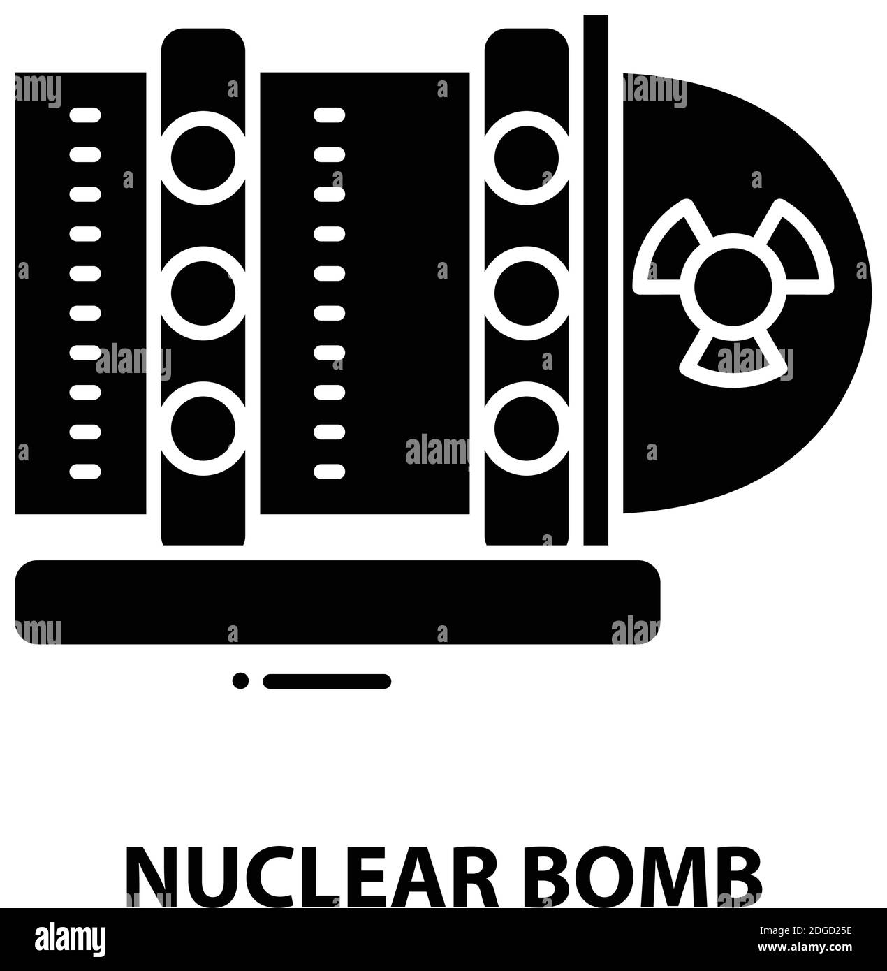 nuclear bomb icon, black vector sign with editable strokes, concept ...