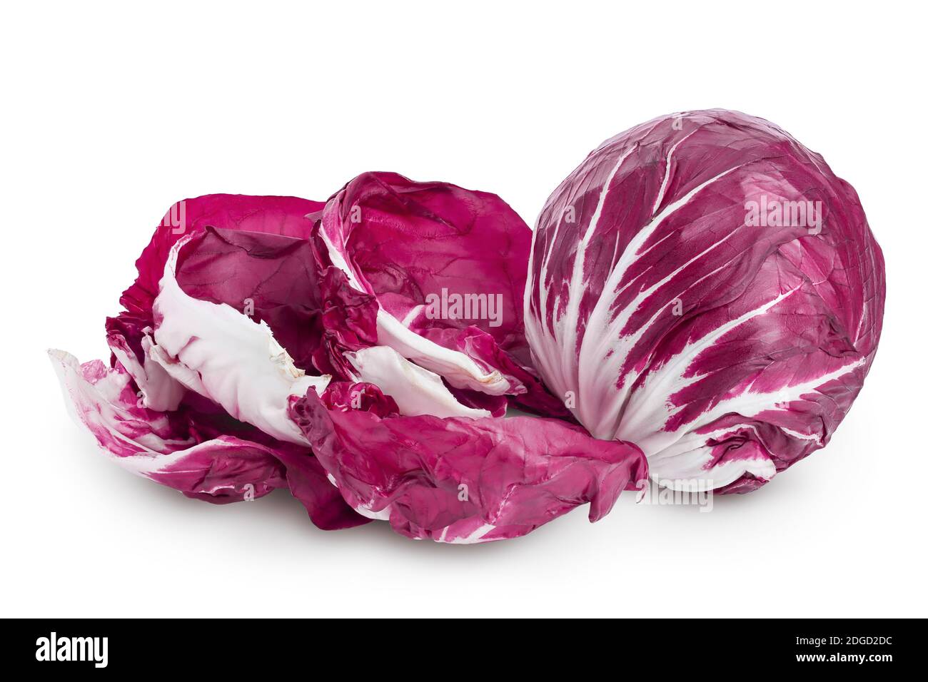 Fresh red radicchio salad isolated on white background with clipping ...