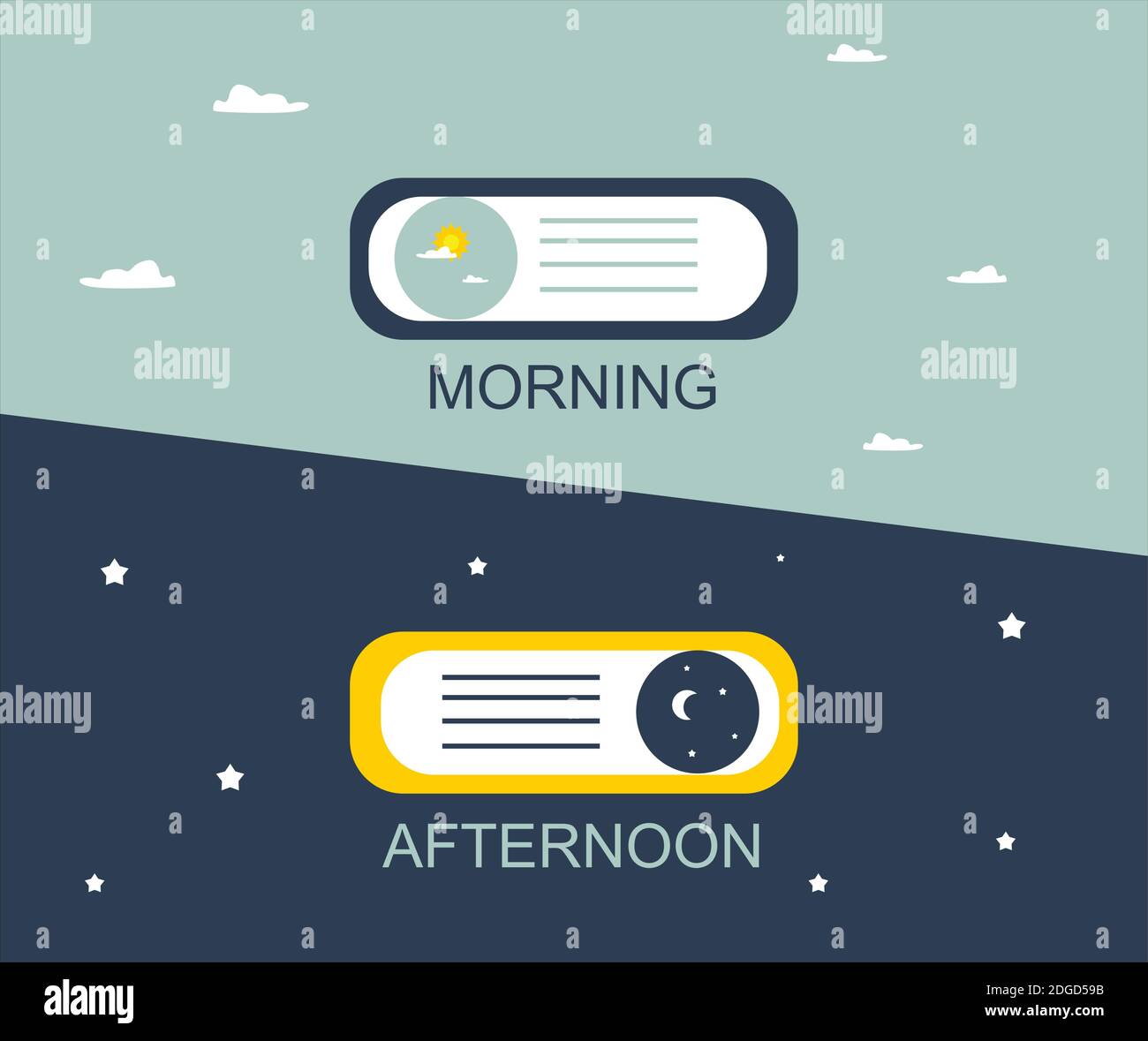 design illustration of the difference between day and night Stock ...