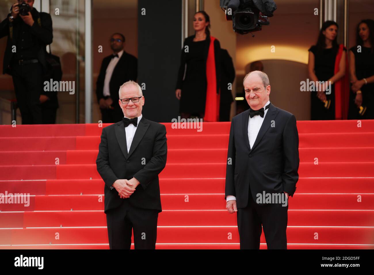 Thierry Fremaux and Pierre Lescure arriving on the red carpet of ...