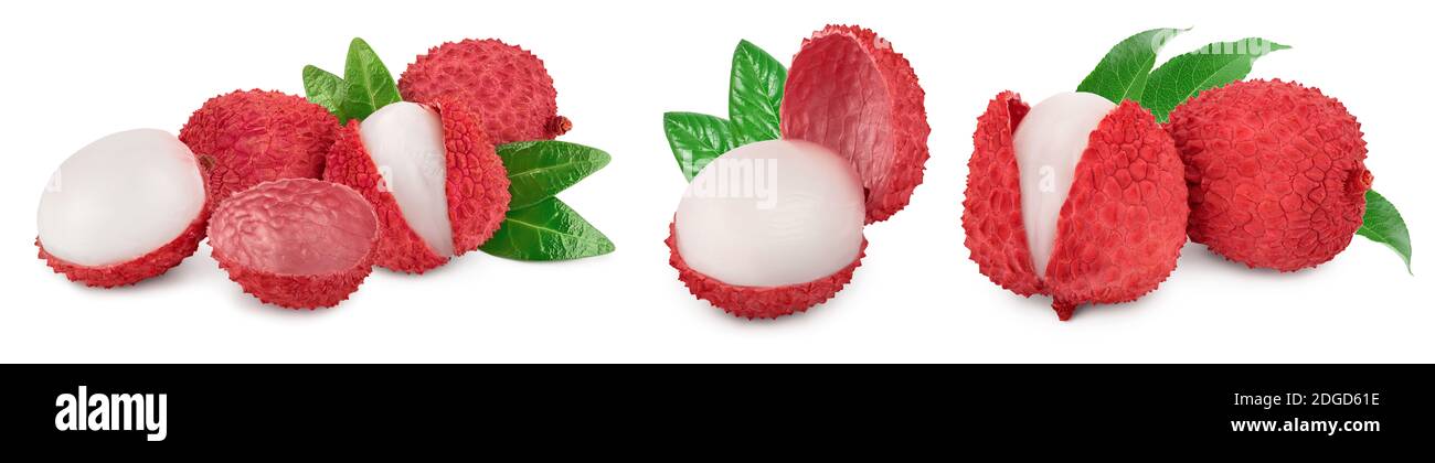 lychee fruit isolated on white background with clipping path and full ...