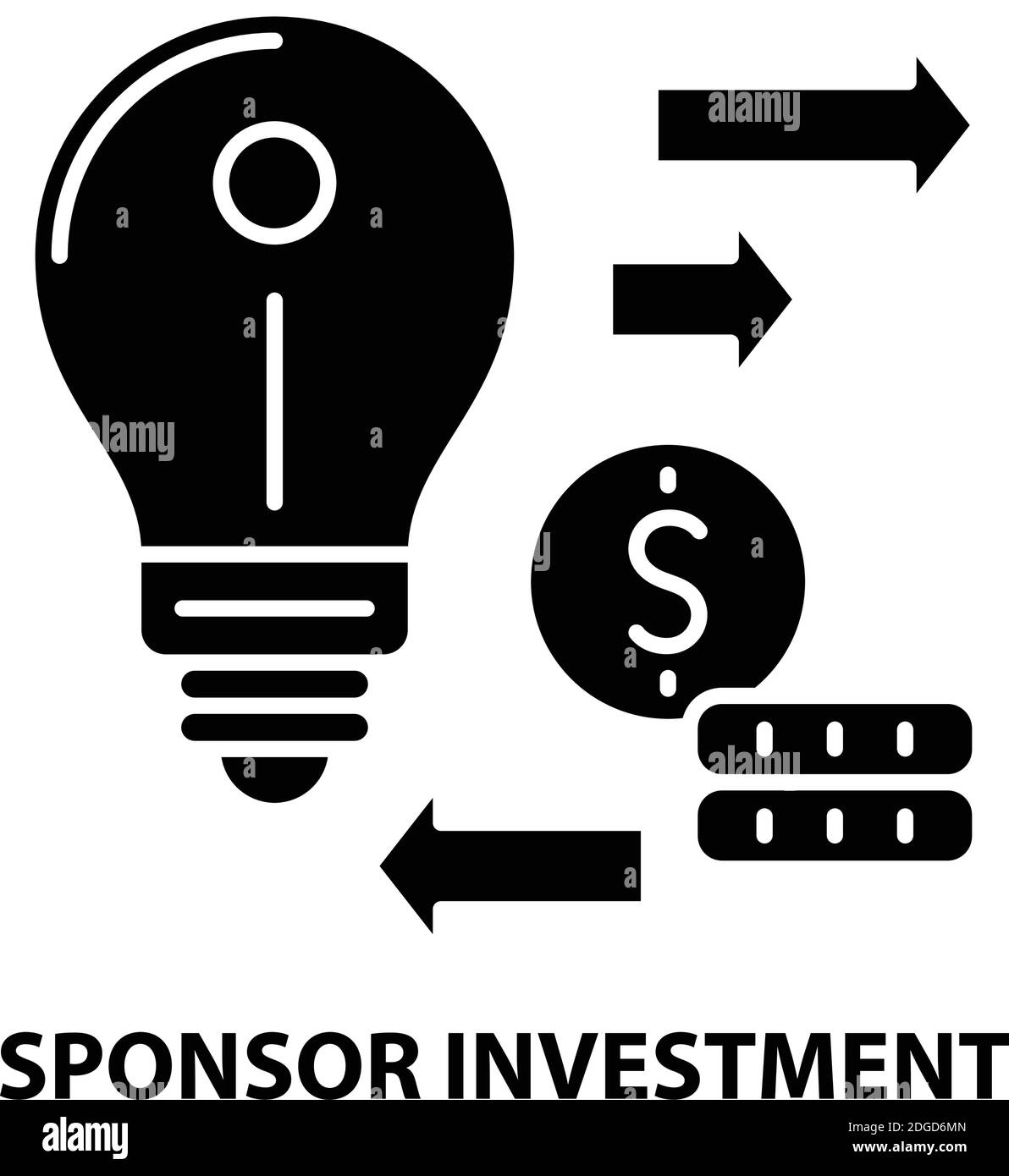 sponsor investment icon, black vector sign with editable strokes ...