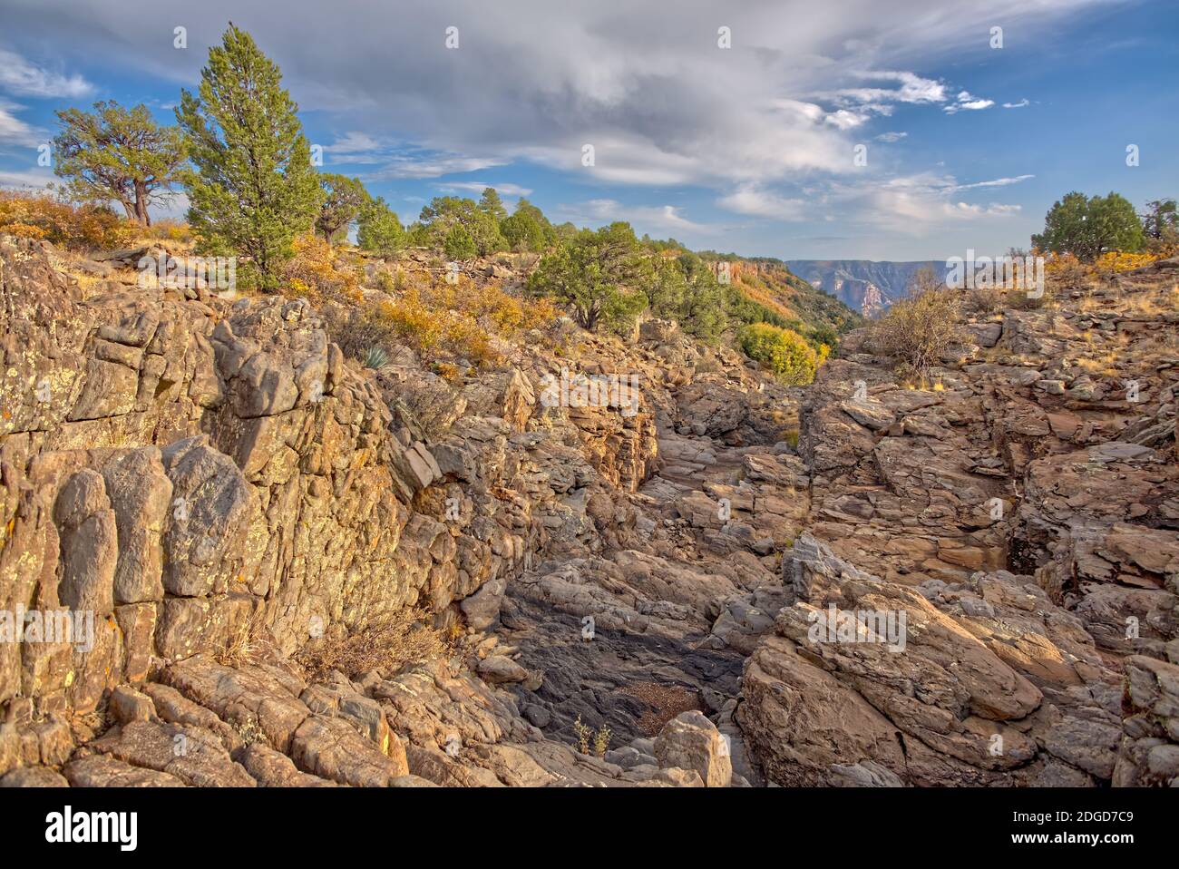 Rocky water fall cliff, currently dry, west of Sycamore Point in the ...