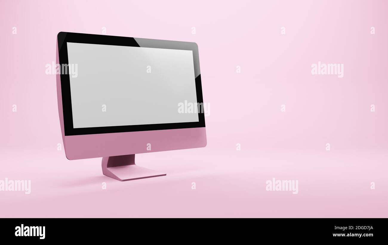 Computer Monoblock Monitor Display Isolated , 3D render Stock Photo - Alamy